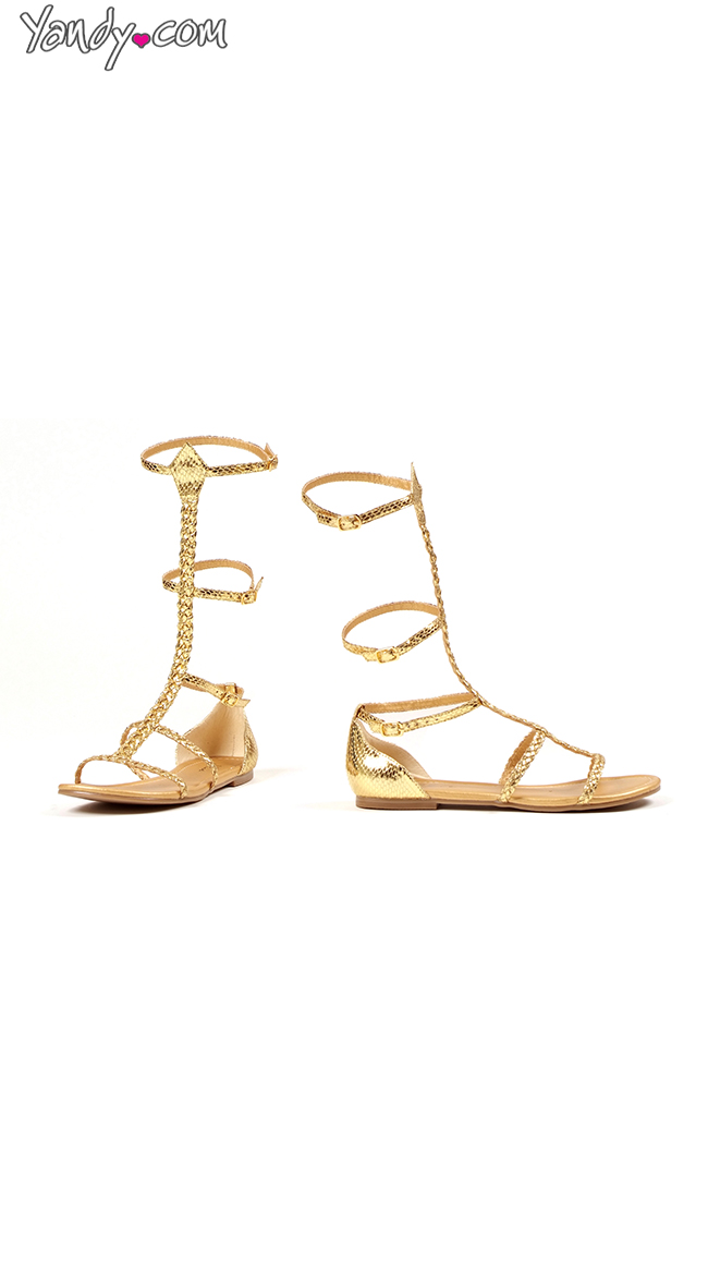 Gold High-Rise Gladiator Sandal, Gold Shoes, Cheap Gladiator Sandals ...