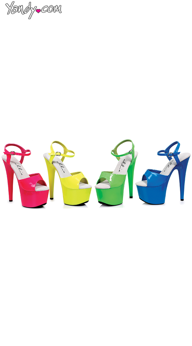 7" Neon Stiletto Sandals, Neon Platform Shoes - Yandy.com
