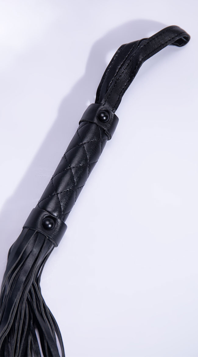 Quilted Hand Whip, Black Whip, Black Hand Whip