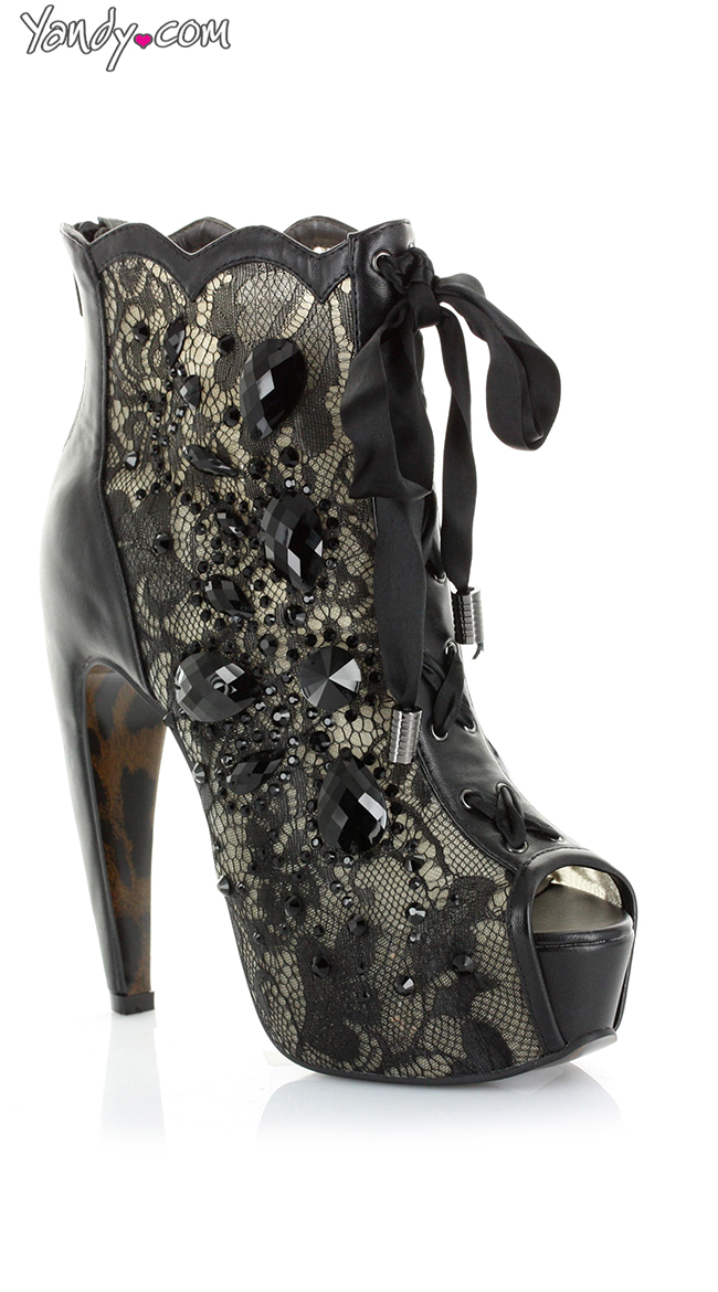 Lace Up Open Toe Bootie, Lace Up Platform Booties, Ankle Booties For Women