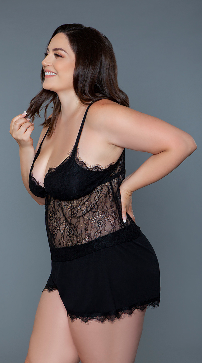 Plus Size Paris Lace Cami Set Plus Size Lace Pajama Set