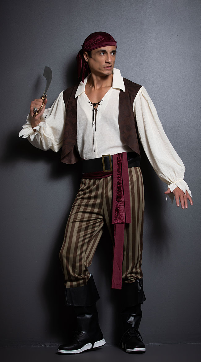 Men's Rogue Pirate Costume, Deluxe Mens Pirate Costume, Sexy Mens ...