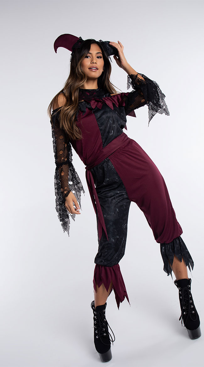 Psycho Jester Costume, Scary Jester Clown Costume - Yandy.com