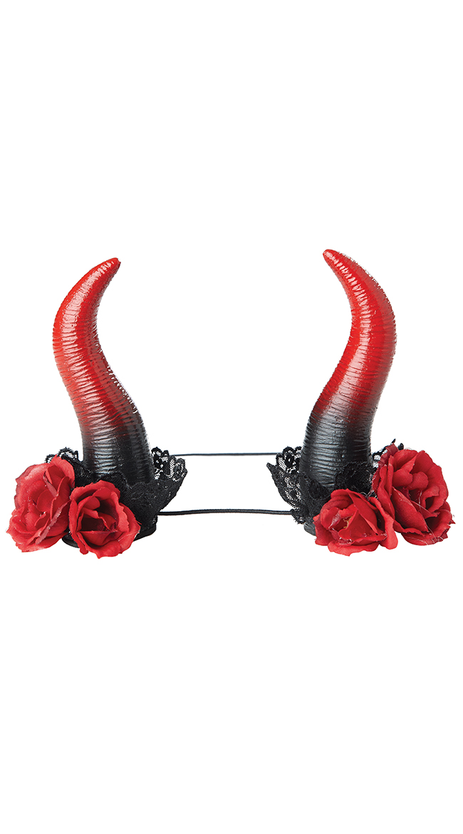 Rose Enchantress Horns, Devil Horns, Devil Horns Headpiece