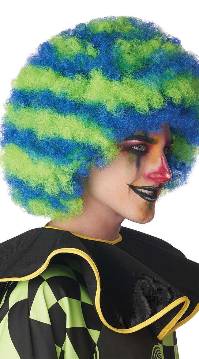 Blue and Green Spiral Clown Wig, Sexy Blue And Green Clown Wig Yandy.com