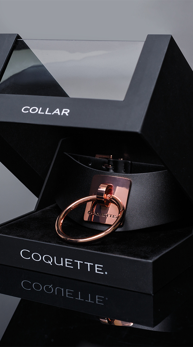 Rose Gold Submission Collar, Black and Rose Gold Collar - Yandy.com