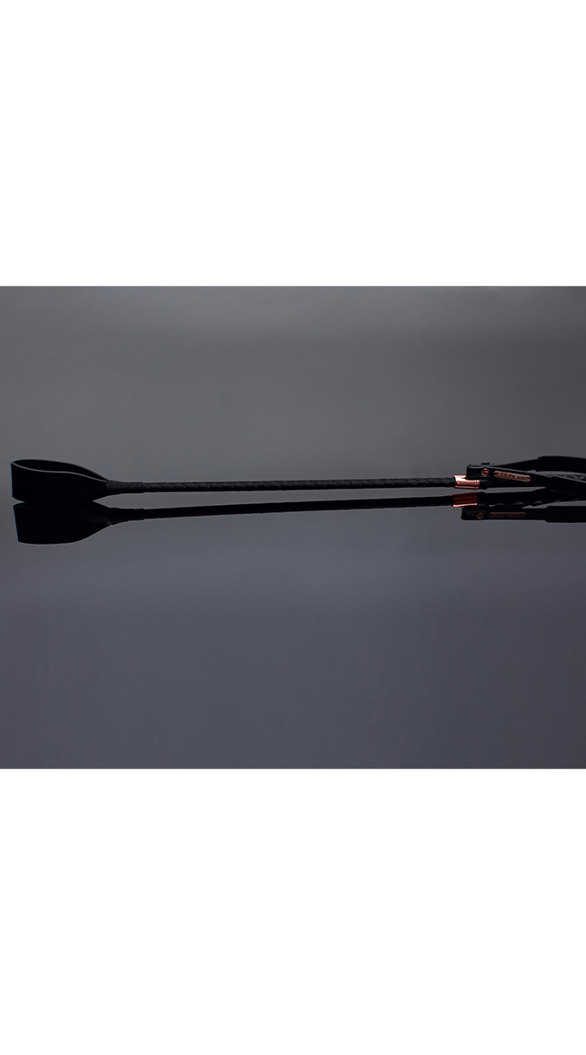 Rose Gold Lover Crop, Black and Rose Gold Whip - Yandy.com