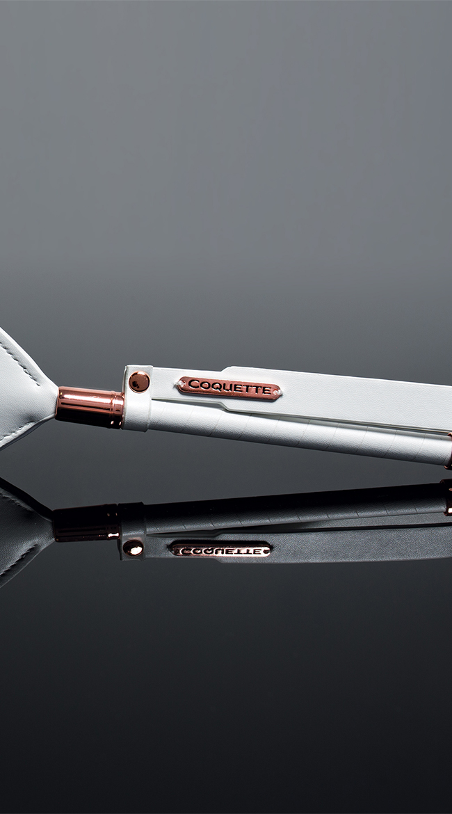 White and Rose Gold Paddle, White Vegan Leather Paddle - Yandy.com