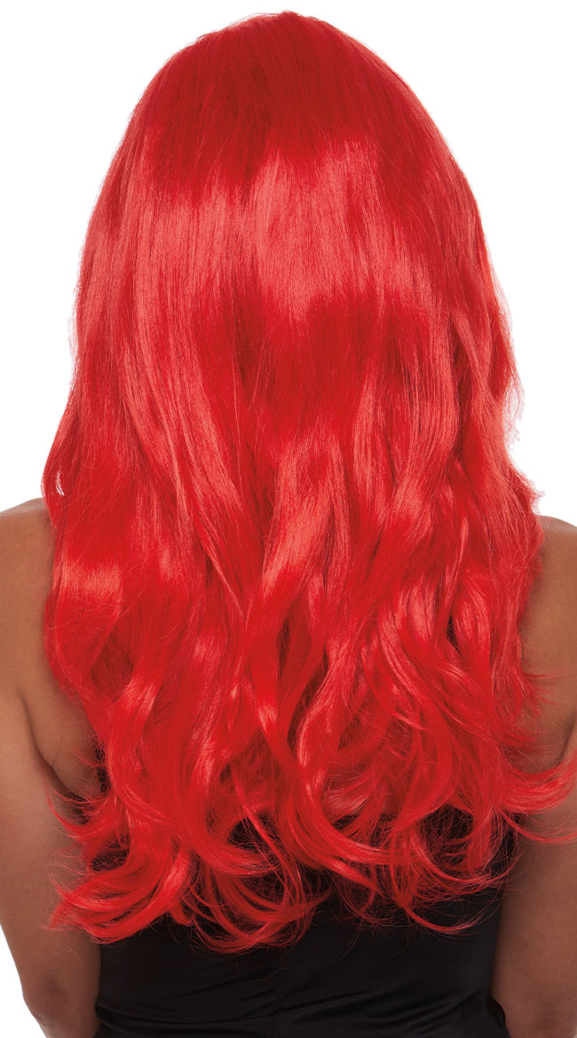 Wavy Jessica Wig, Bright Red Side Part Wig-Yandy.com