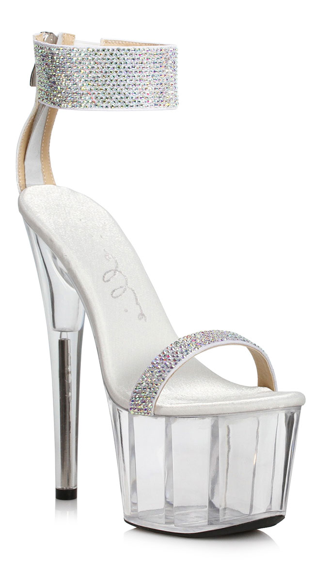 7 Inch Stiletto Rhinestone Heel, Rhinestone Heels - Yandy.com
