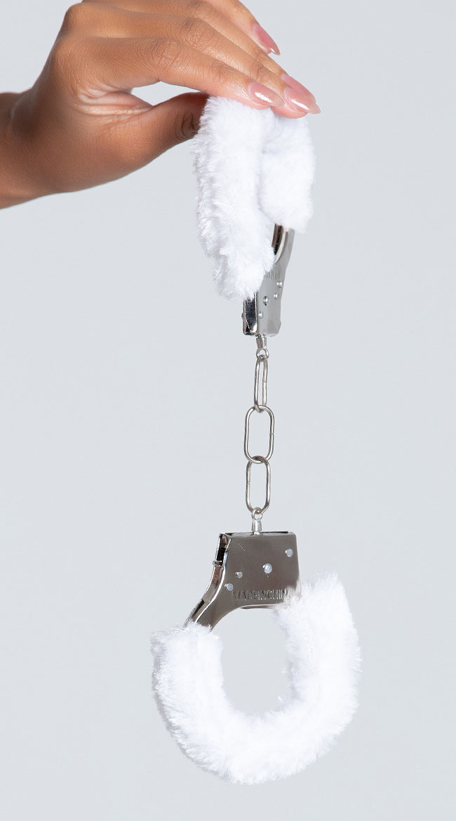 Beginner's Handcuffs Furry White, Handcuff, Handcuffs