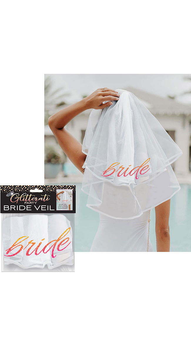 Glitterati Bride Veil, Bachelorette Party Bride Veil - Yandy.com