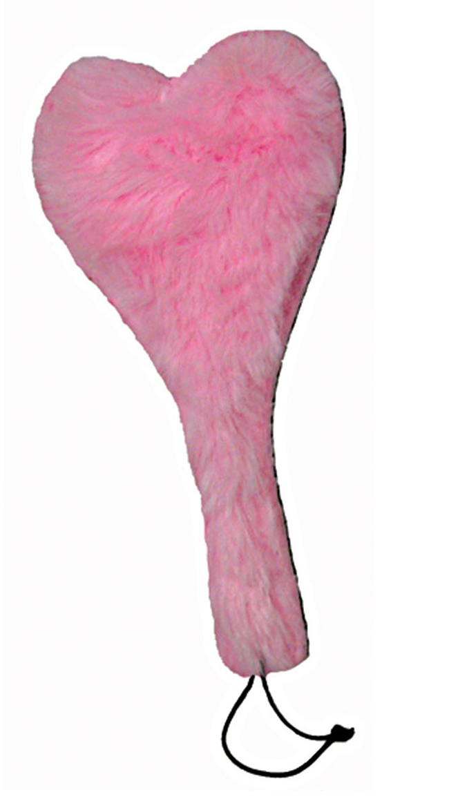Spank-Her Fuzzy Heart Paddle, Plush and Leather Paddle - Yandy.com