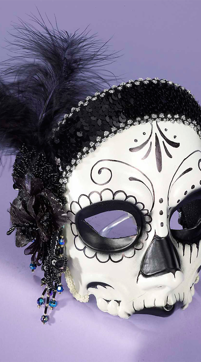 La Muerta Skull Face Mask, Day of the Dead Mask, Skeleton Face Mask