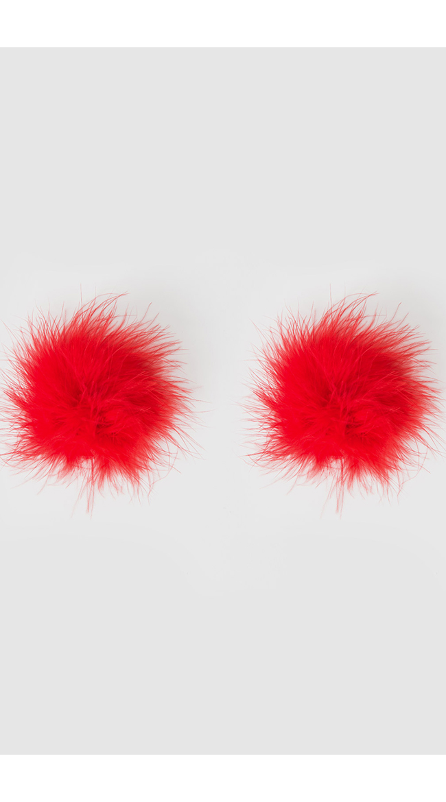 Round Marabou Pasties, Faux Feathered Pasties - Yandy.com