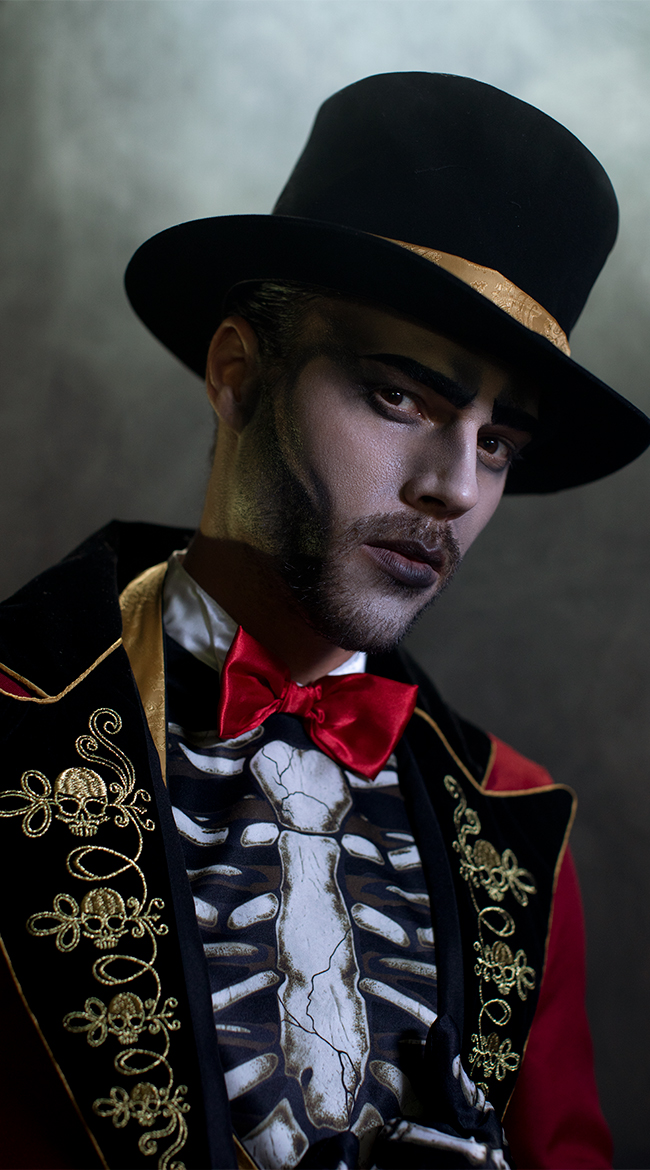 Men's Skeleton Ringmaster Costume, Men's Skeleton Circus Costume ...