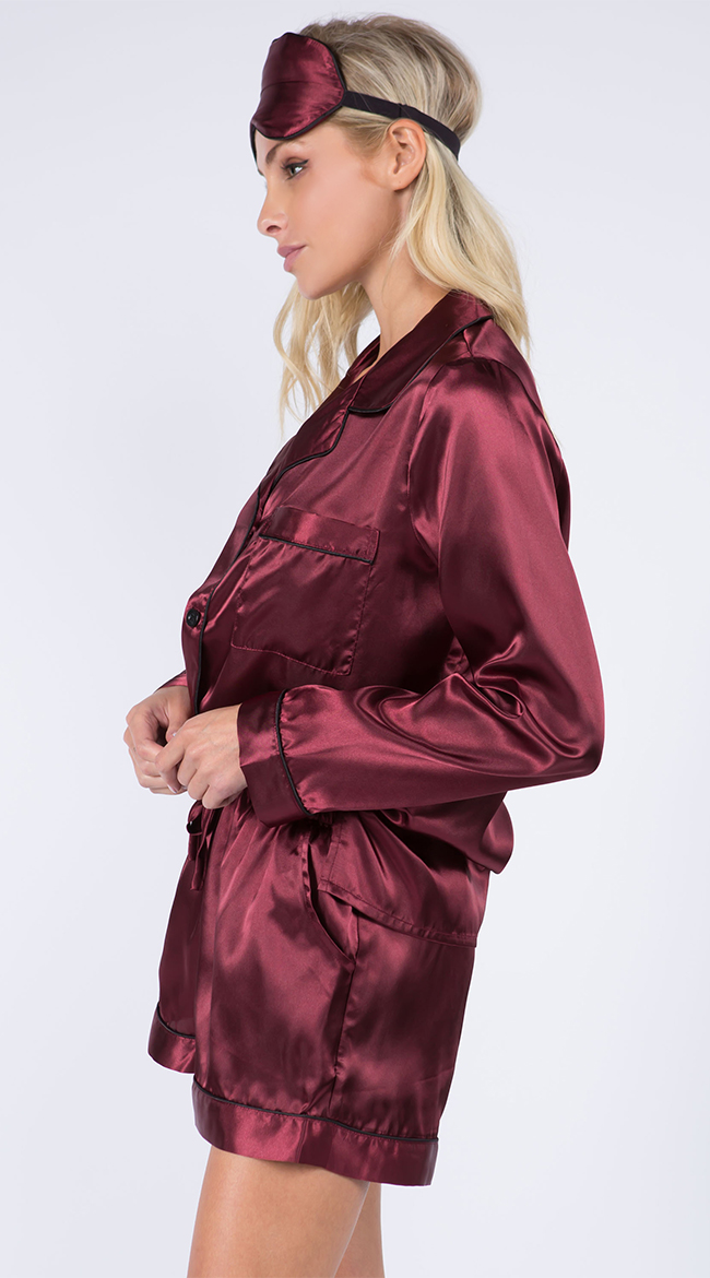 Satin Cuddles Pajama Set, Satin Pajama Set - Yandy.com