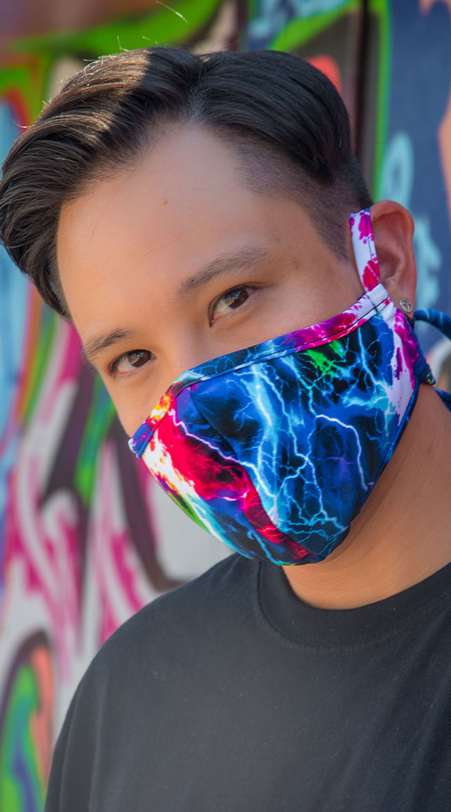 Rainbow Lightening Tailored Face Mask, Stylish Face Covering - Yandy.com