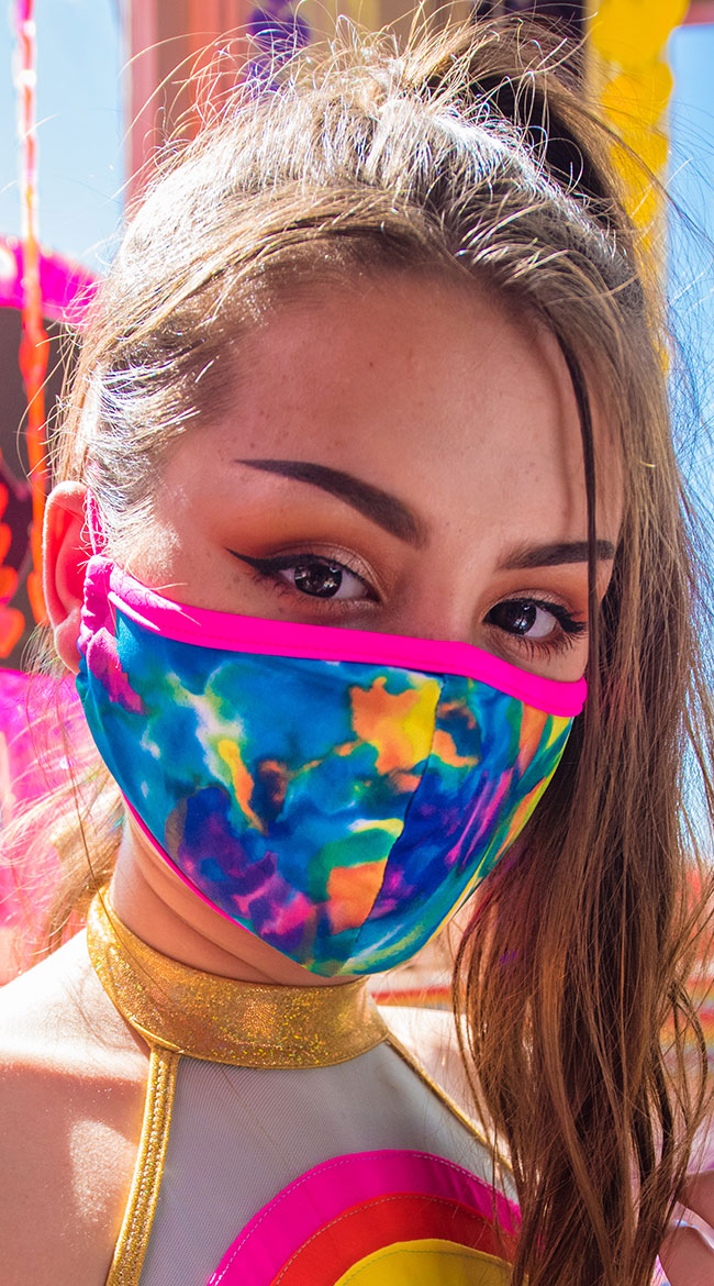 Mesmerizing Tie Dye Tailored Face Mask, Stylish Face Covering - Yandy.com