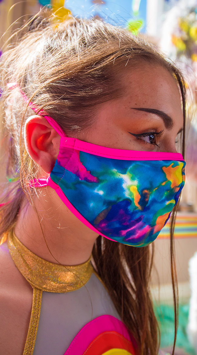 Mesmerizing Tie Dye Tailored Face Mask, Stylish Face Covering - Yandy.com