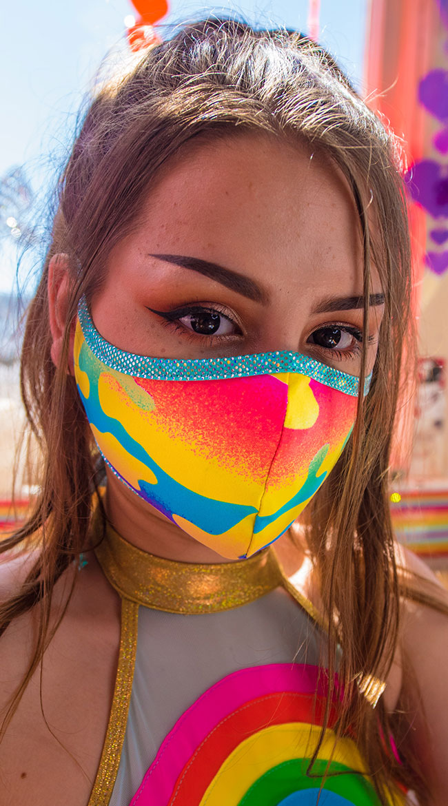 Neon Camouflage Tailored Face Mask, Stylish Face Covering - Yandy.com