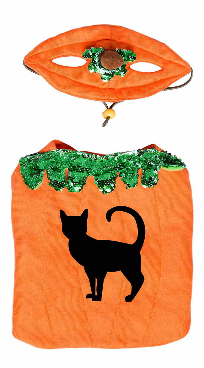 Pumpkin Pet Harness Costume, Pumpkin Dog Cat Costume - Yandy.com