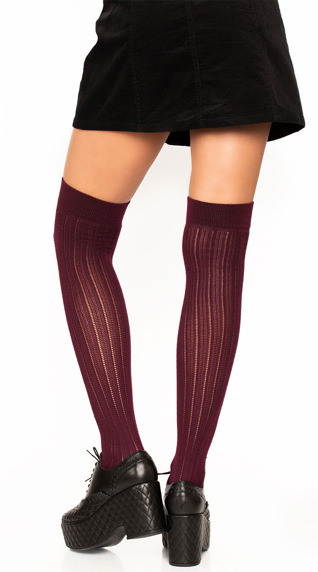 Rib Knit Thigh High Socks, Knit Thigh High Socks - Yandy.com