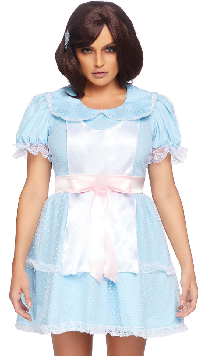 Creepy Sibling Costume, Blue Scary Babydoll - Yandy.com