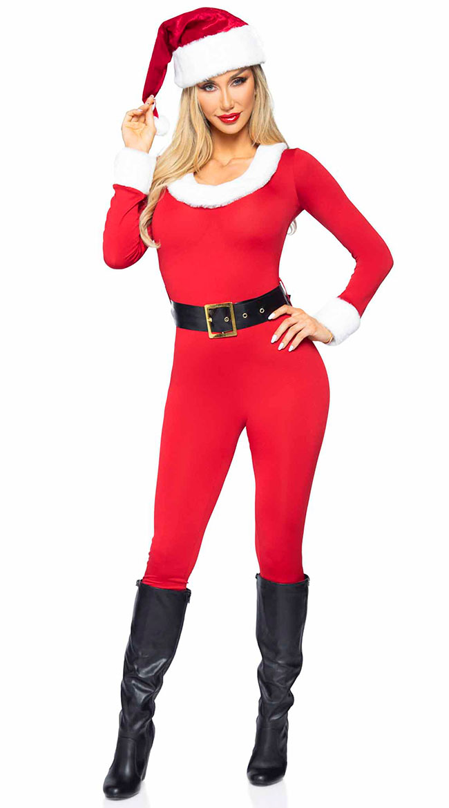 Santa Sweetie Costume, Sexy Santa Jumpsuit Costume-Yandy.com