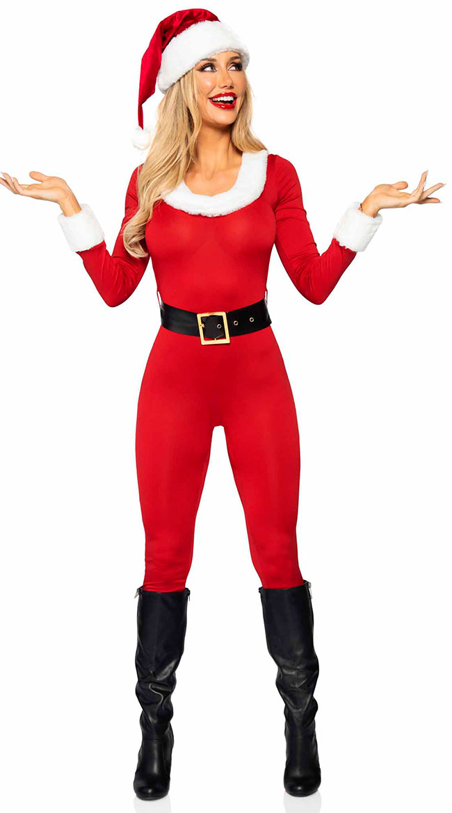 Santa Sweetie Costume, Sexy Santa Jumpsuit Costume-Yandy.com