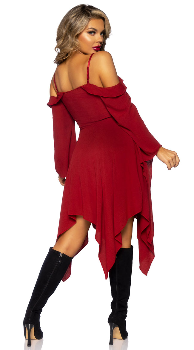 Flowing Gauze Peasant Dress, Sexy Peasant Dress - Yandy.com