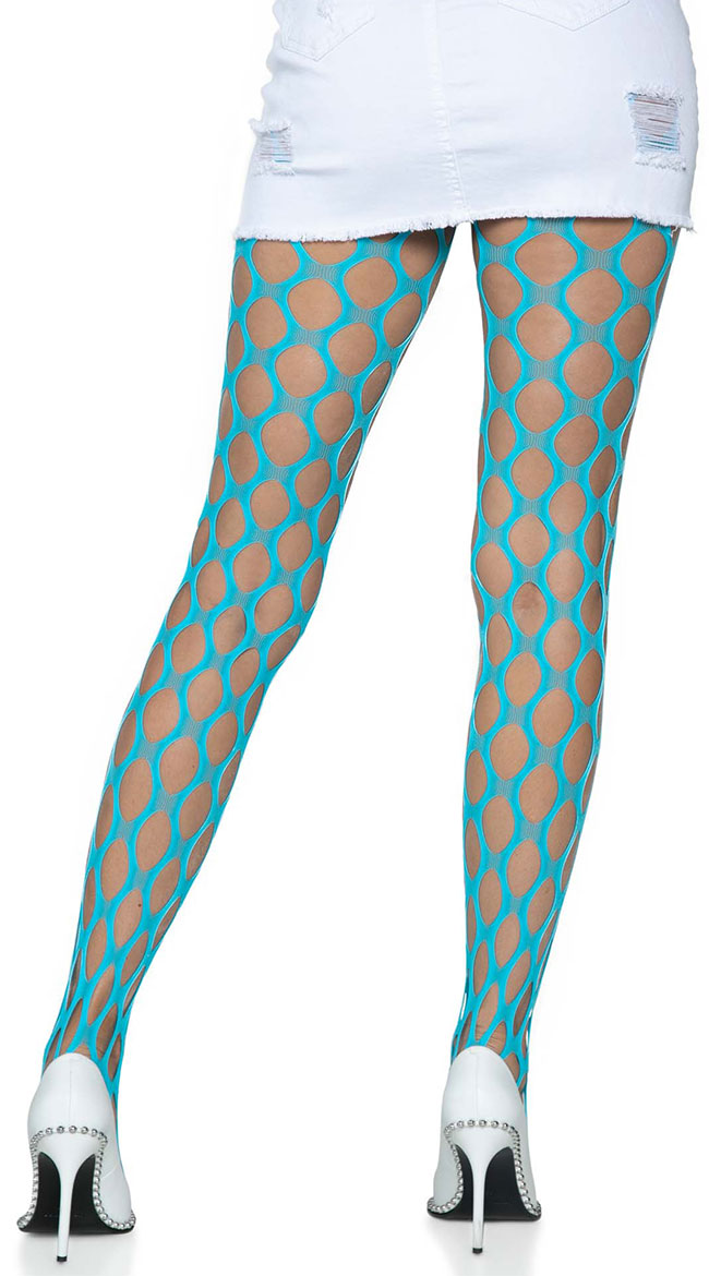 Neon Jumbo Pothole Net Tights, Neon Fishnet Pantyhose - Yandy.com