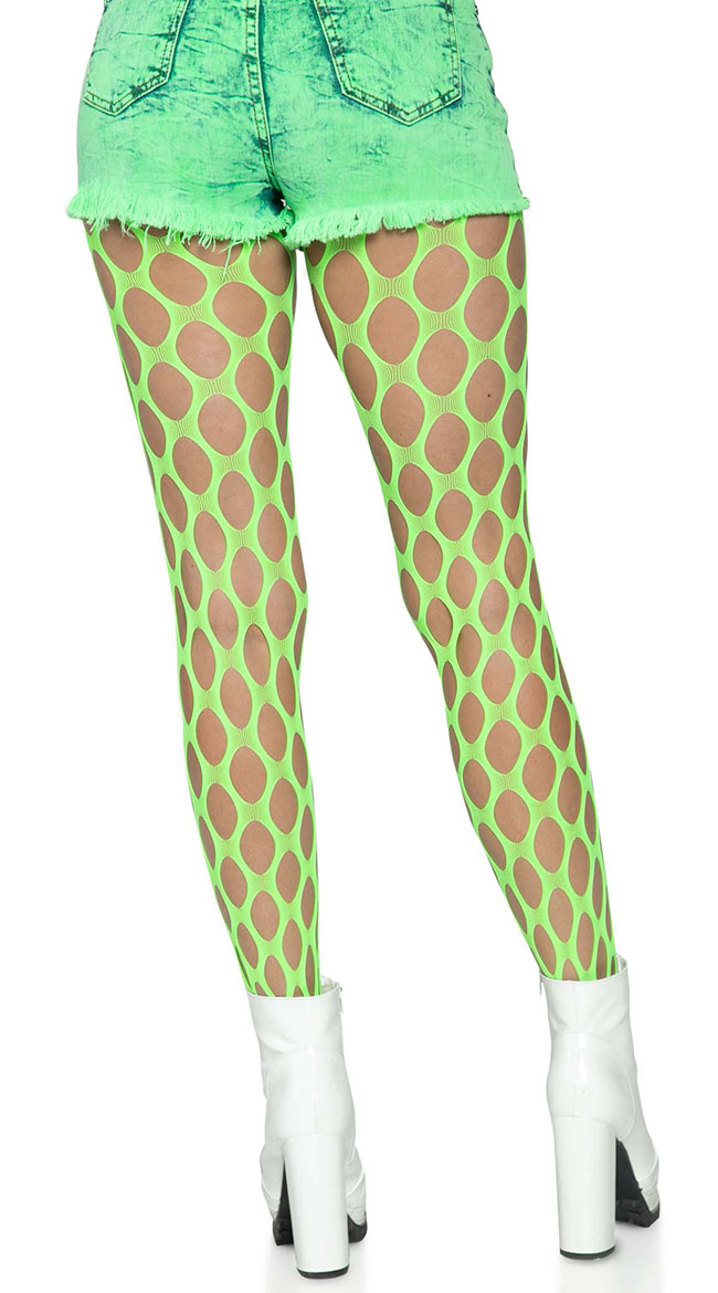 Neon Jumbo Pothole Net Tights, Neon Fishnet Pantyhose - Yandy.com