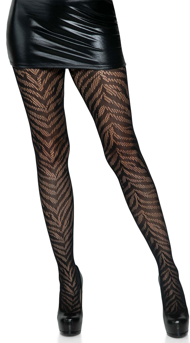 Zebra Net Tights, Zebra Striped Pantyhose - Yandy.com
