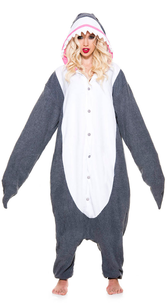 Great White Shark Onesie Costume, Shark Animal Unisex Onesie Costume ...