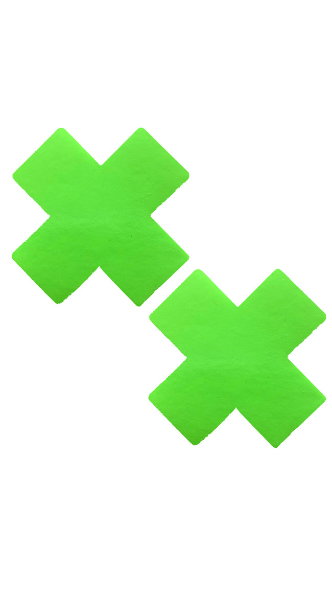 Neon Green X Pasties, Sexy Festival Accessories - Yandy.com