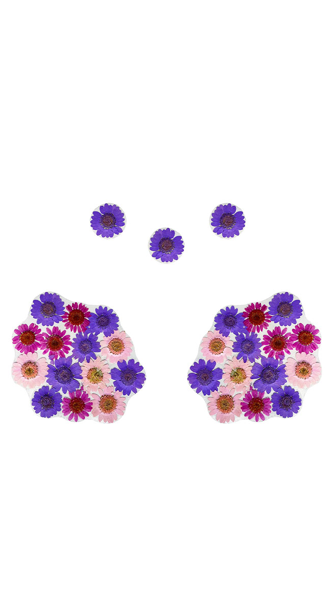Garden Goddess Dried Floral Body Stickers & Pasties, Flower Pasties ...