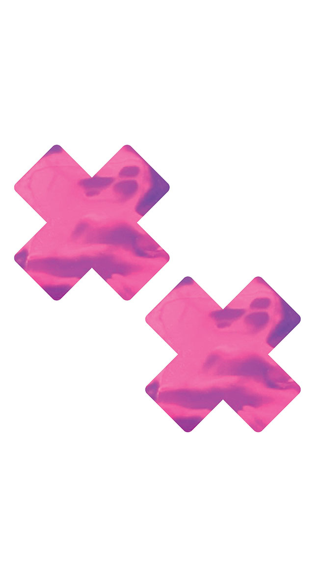 Neon Pink Glow Stix X Pasties, Pink Cross Pasties - Yandy.com