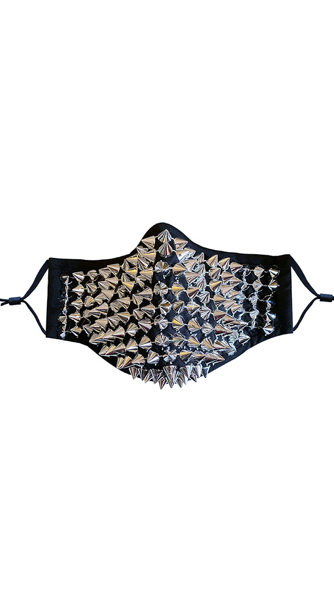Silver Stay Away Studded Face Mask, Sexy Fashion Mask - Yandy.com
