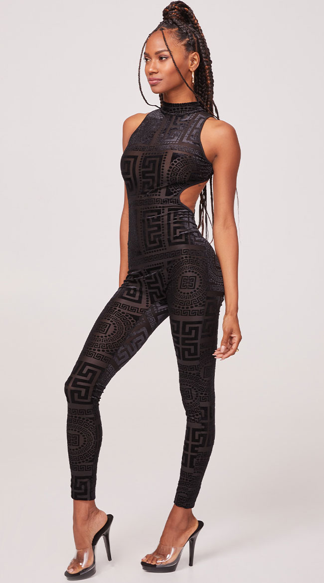 Mediterranean Nightlife Jumpsuit, High Neck Jumpsuit - Yandy.com