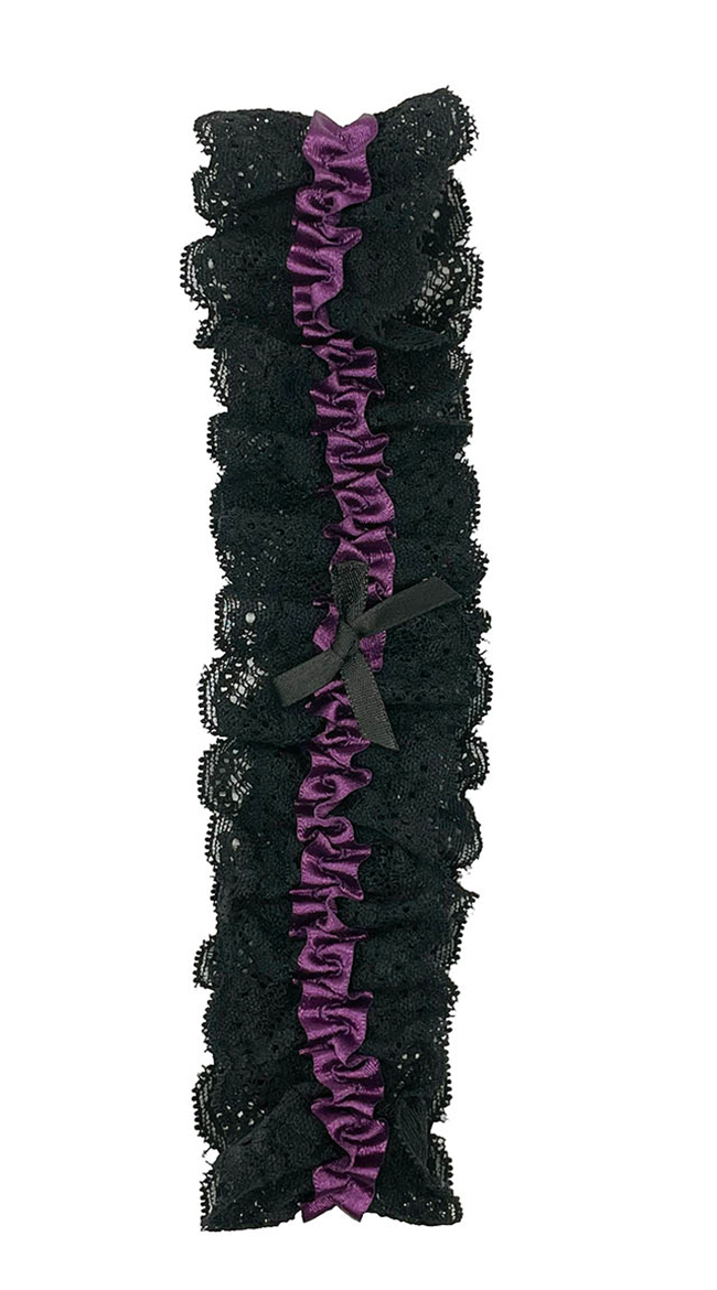 Satin and Lace Leg Garter, Ruffled Lace Leg Garter - Yandy.com