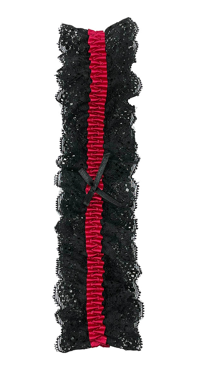 Satin and Lace Leg Garter, Ruffled Lace Leg Garter - Yandy.com