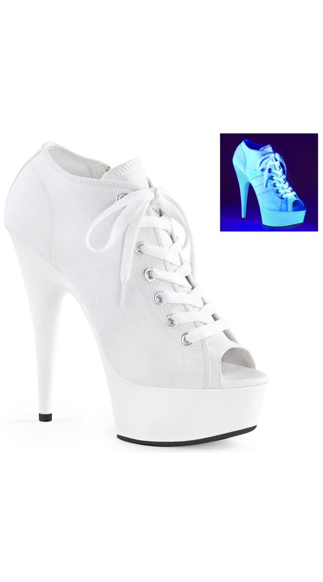 6 Inch Open Toe Sneaker Bootie, 6 Inch Canvas Sneaker Neon Glow ...