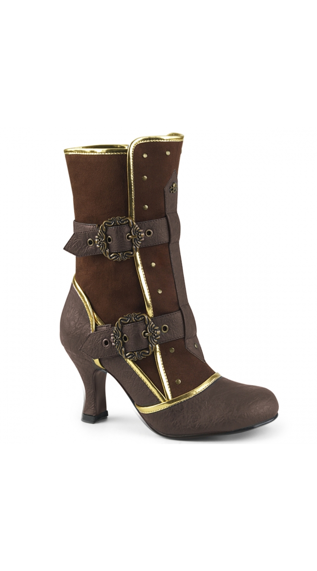 3 Inch Ornate Buckle Ankle Boot, 3 Inch Sailor Steampunk Costume Ankle ...