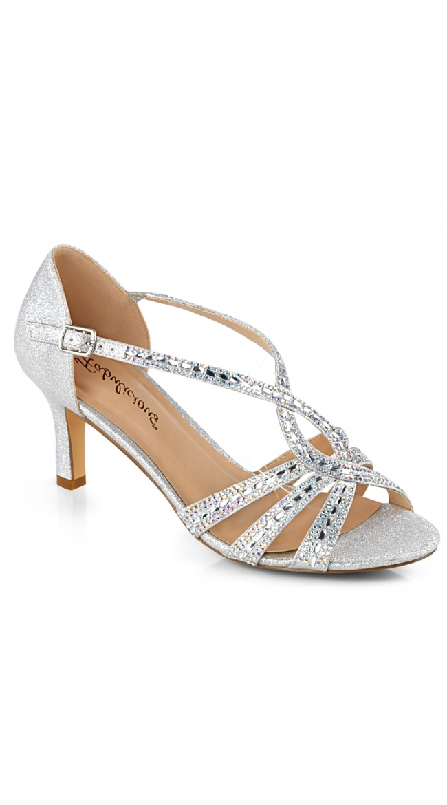 2 1/2 Inch Shimmering Sandal, 2 1/2 Inch Strappy Open Toe Kitten Heel ...