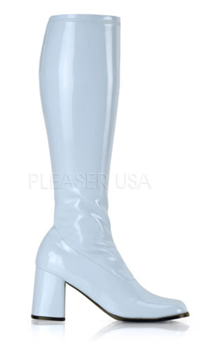 3" Block Heel Gogo Boots With Side Zip, 3 Inch Block Heel Stretch Boots ...