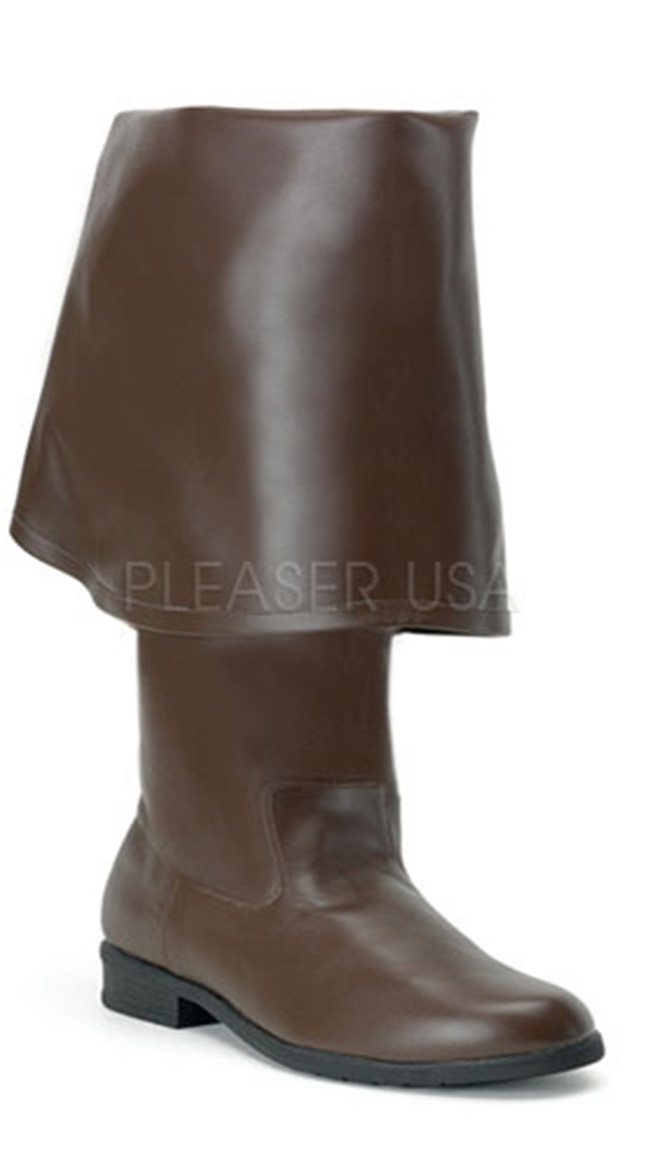 Men's Pirate Boot with Bell Cuff, Men's 1 1/2"black Pirate Boot W/ 11 ...