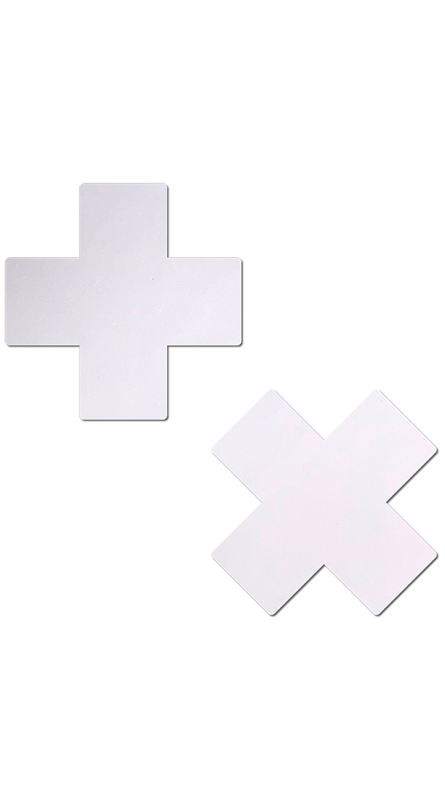 Liquid White Cross Pasties, White X Pasties - Yandy.com