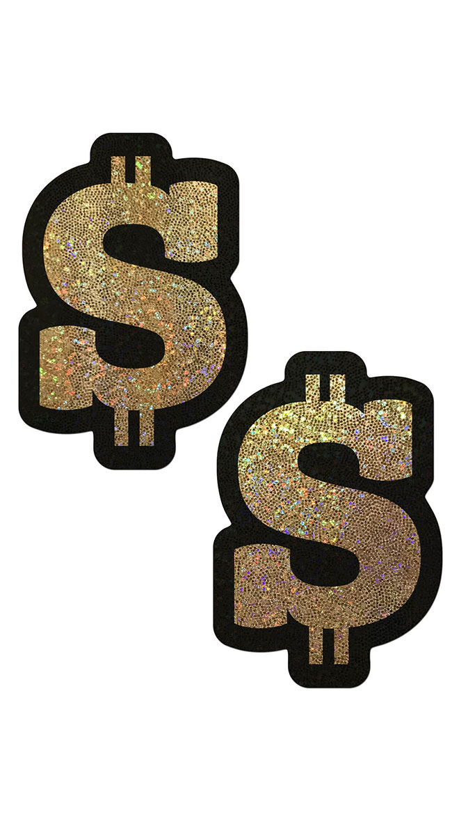 Glitter Dollar Sign Gold Pasties, Gold Pasties - Yandy.com