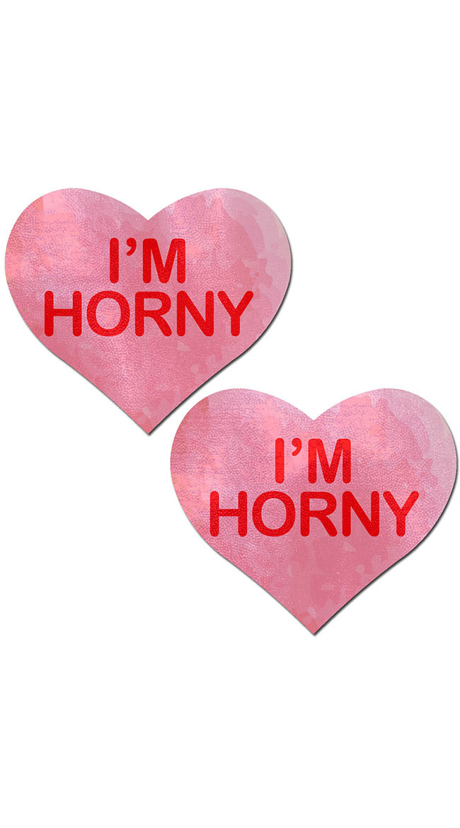 I'm Horny Heart Pasties, Pink Heart Pasties - Yandy.com
